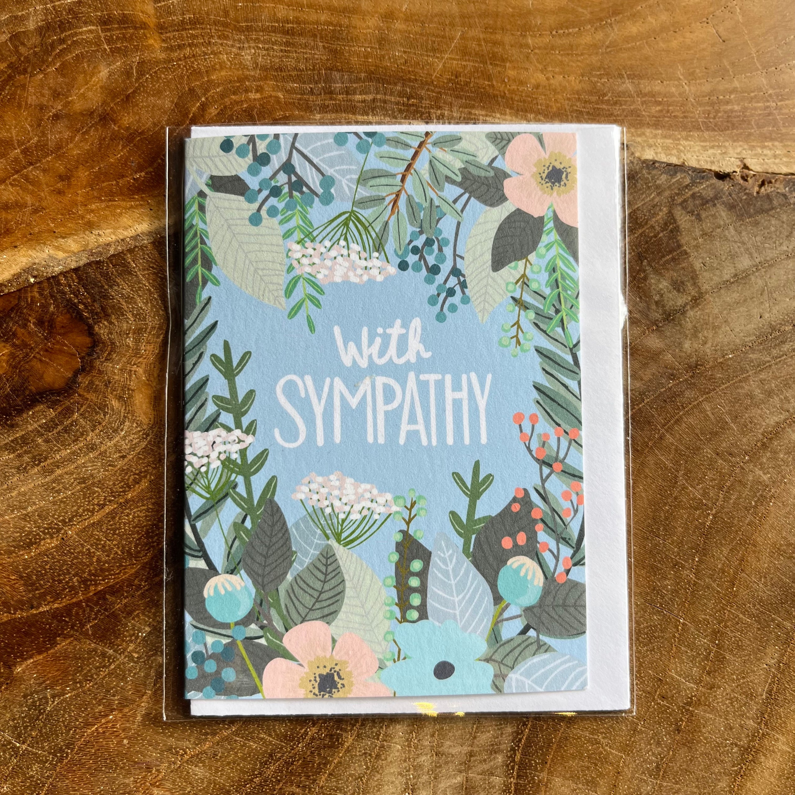 Enclosure-Sympathy-With Sympathy-Flower Border on Blue | Gifted